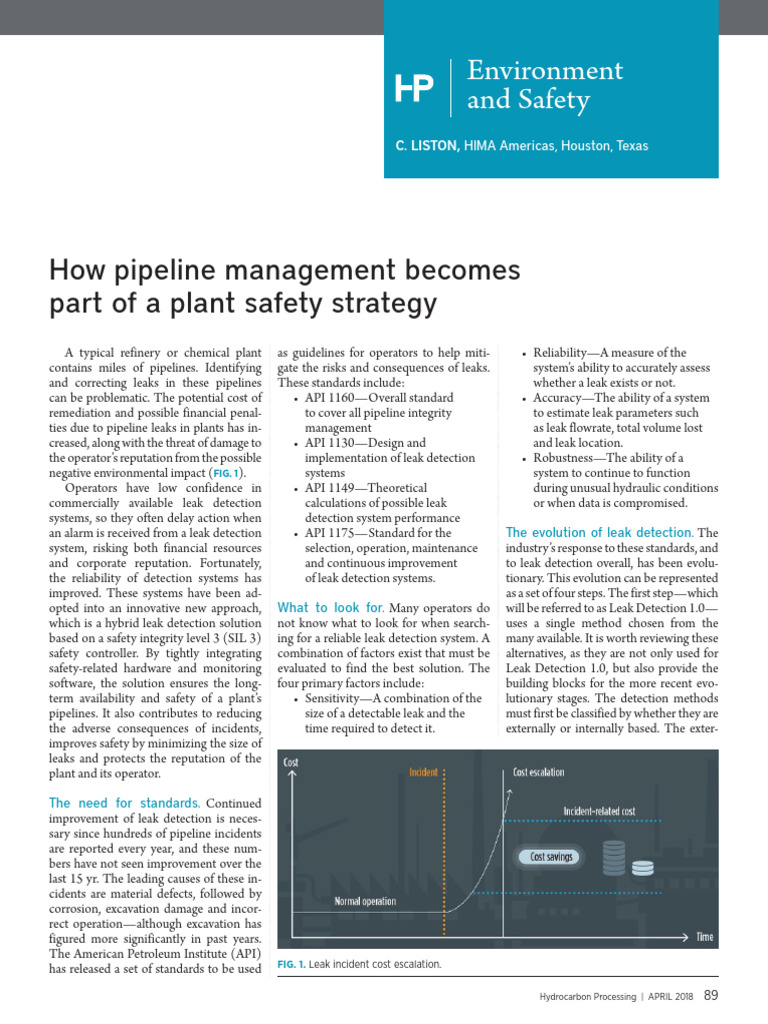 How Pipeline Management Becomes Part of A Plant Safety Strategy | PDF ...