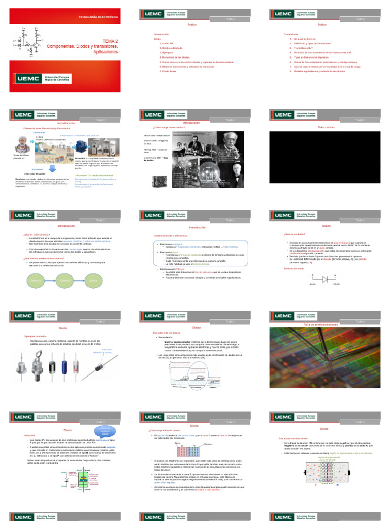 Microsoft PowerPoint - TEMA 2 | PDF | Electrónica | Diodo