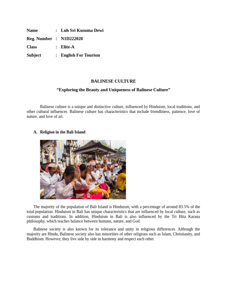 English for Tourism Luh Sri Kusuma Dewi | PDF | Bali | Ramayana