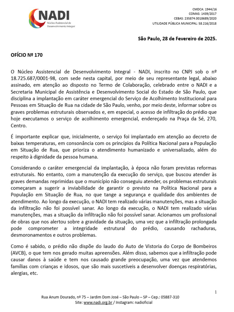 OFICIO - 170 (1) Assinado | PDF | São Paulo