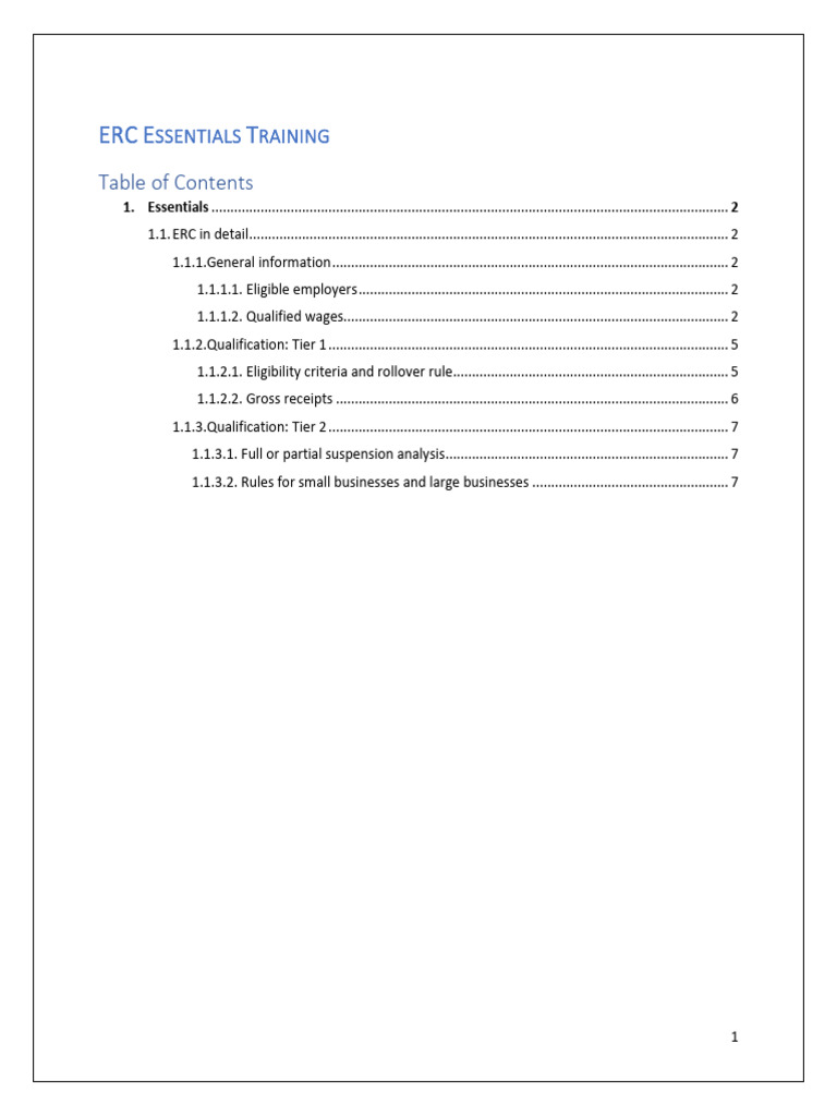ERC Essentials - Phase 2 Training - Session 1 | PDF | Employment ...