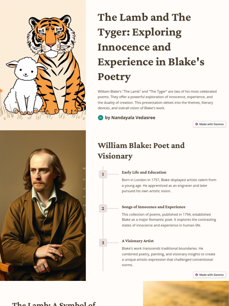 The Lamb and The Tyger Exploring Innocence and Experience in Blakes Poetry | PDF | William Blake ...