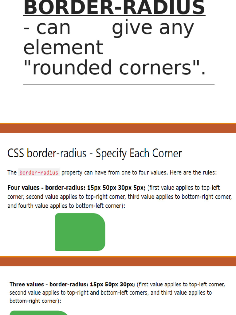 4TH QTR. NOTE 3 Border Radius | PDF