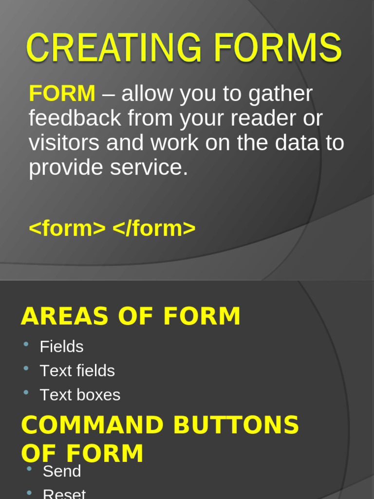 4TH-QTR.-NOTE-5-CREATING-FORMS | PDF | Menu (Computing) | Software