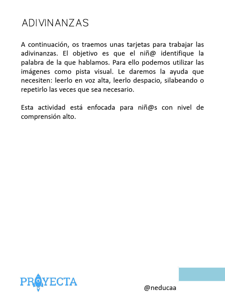 Adivinanzas e Inferencias | PDF