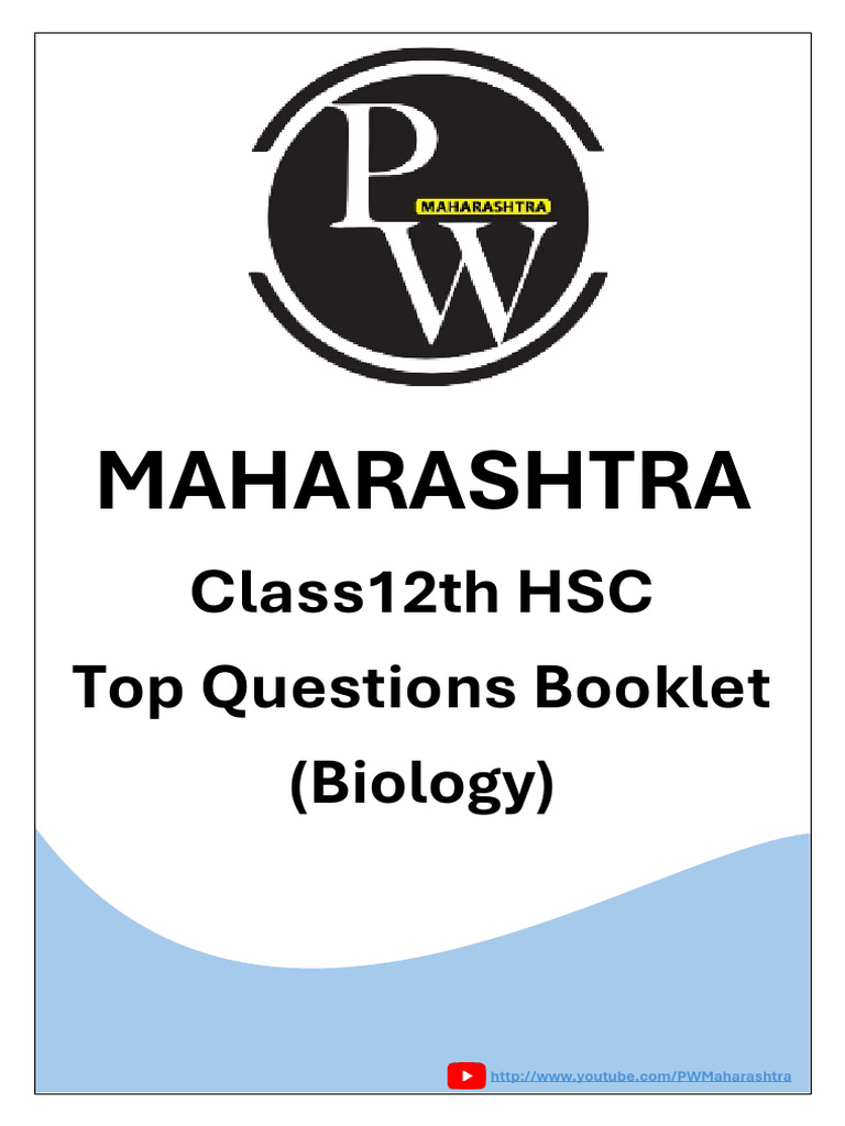 Maharashtra Class12th HSC Top Questions Booklet (Biology) HSDC | PDF | Gene | Biology