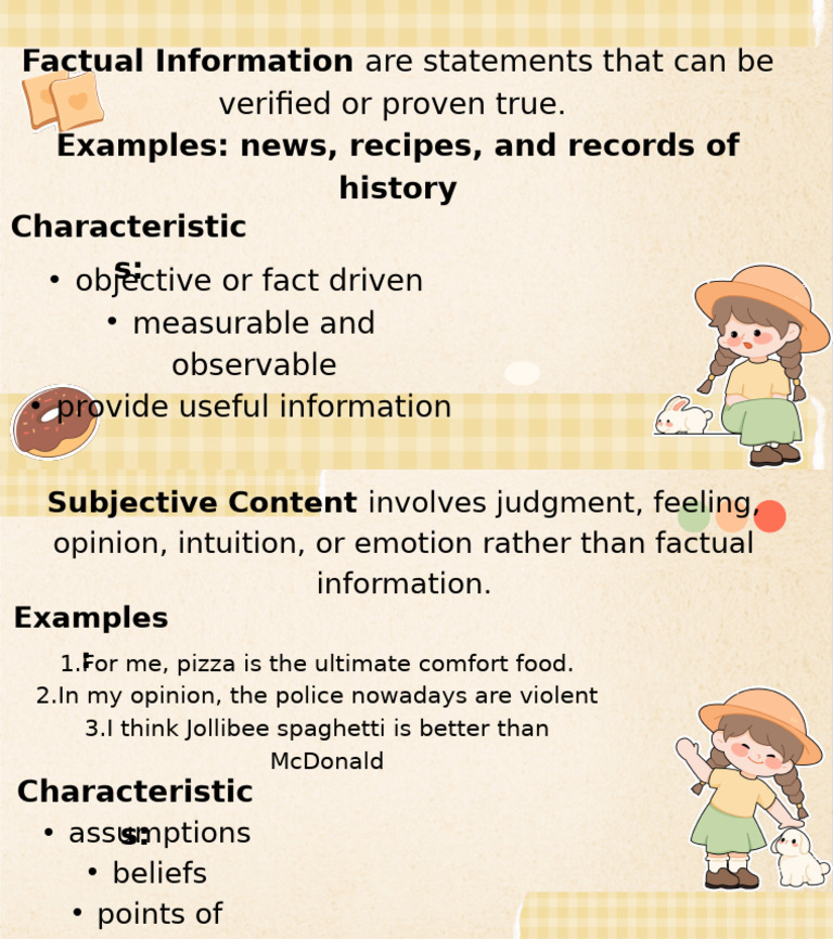 Factual vs. Subjective Content Explained | PDF