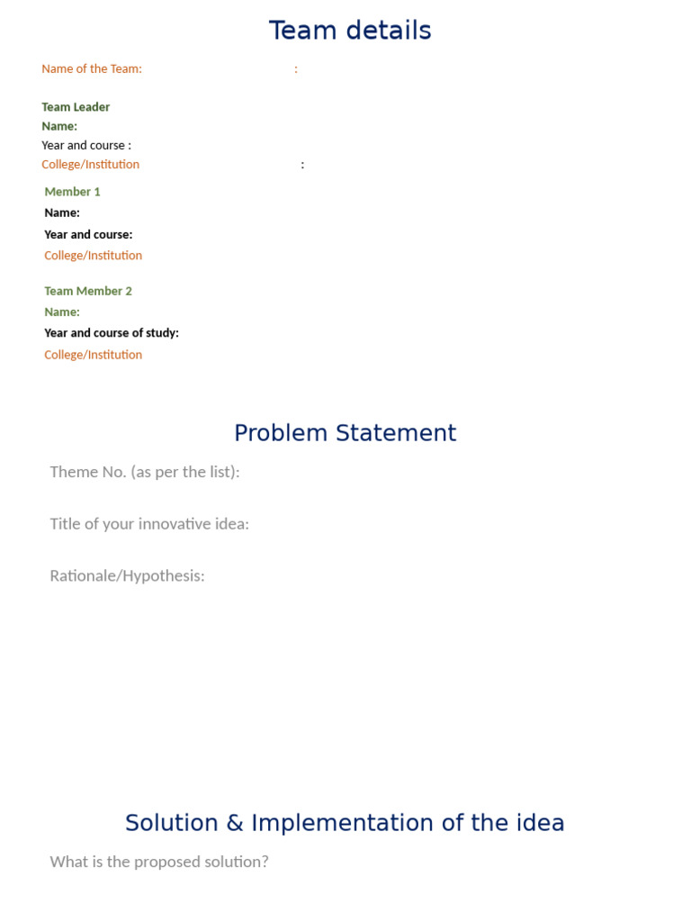Team Project Proposal Template | PDF