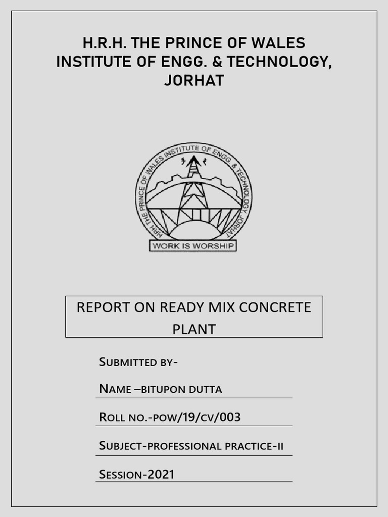 Ready Mix Concrete Plant Overview | PDF | Concrete | Composite Material