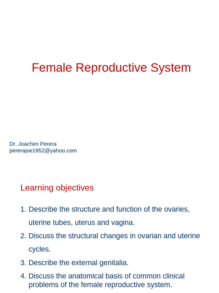 F-3 Female Repro System | PDF | Uterus | Ovary