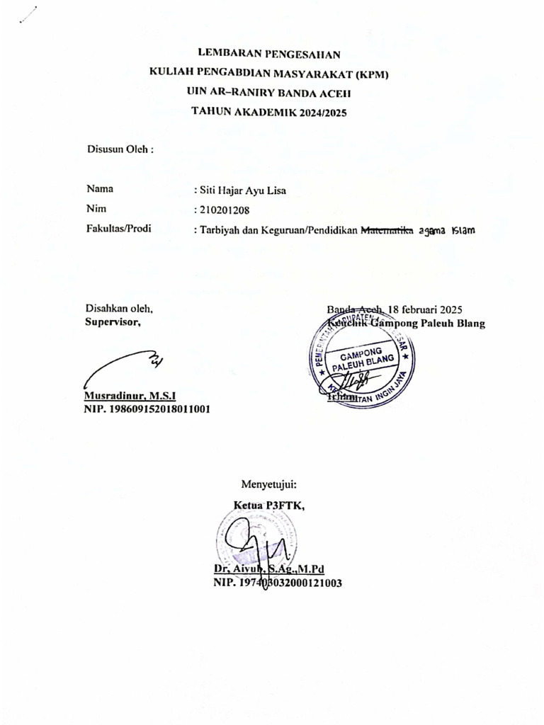 Lembar TTD Lisa | PDF