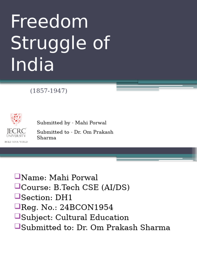 Mahi Porwal Assignment III Freedom Struggle of India PPT | PDF | Indian ...
