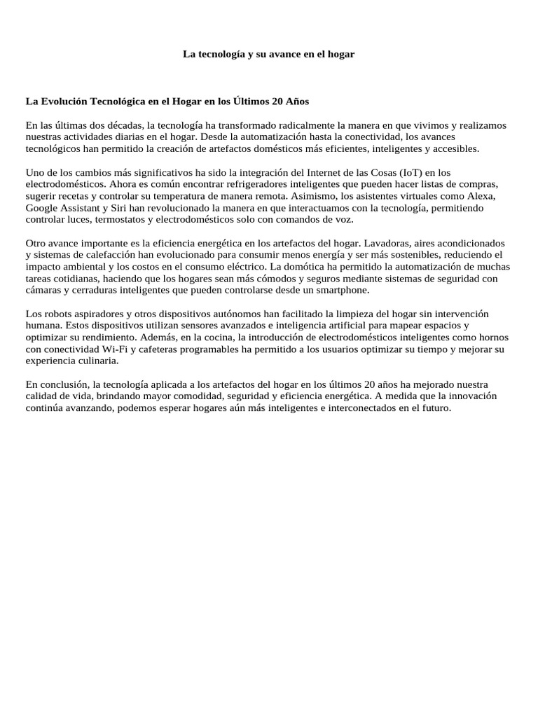 Ensayo tecnologia - Materia tecnologia | PDF