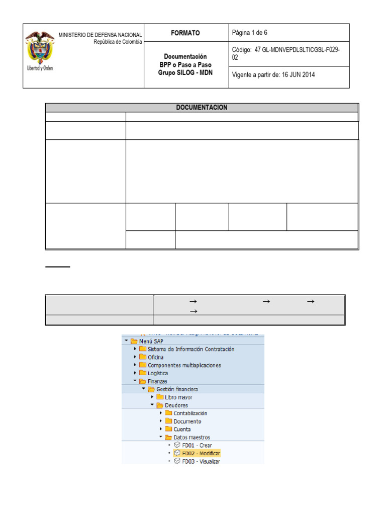2) BPPS GL - 002 - FD02 Modificar Dato Maestro Deudor | PDF