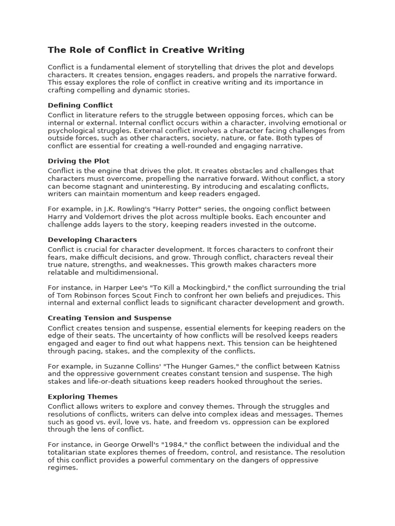 The Power of Dialogue in Creative Writing | PDF | Narrative | Plot ...