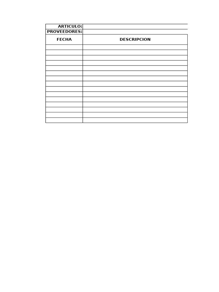 Plantilla Kardex | PDF