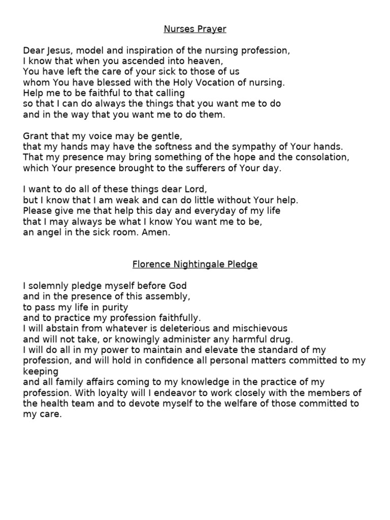 Nurses Prayer | PDF