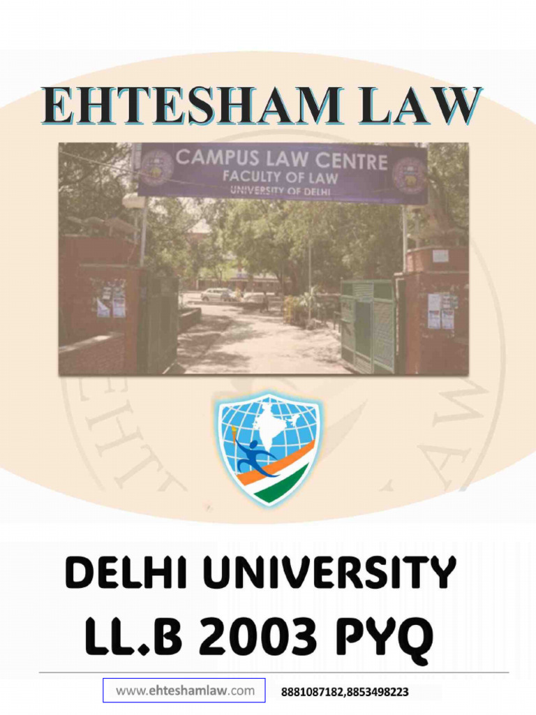 Du LLB 2003 Pyq | PDF