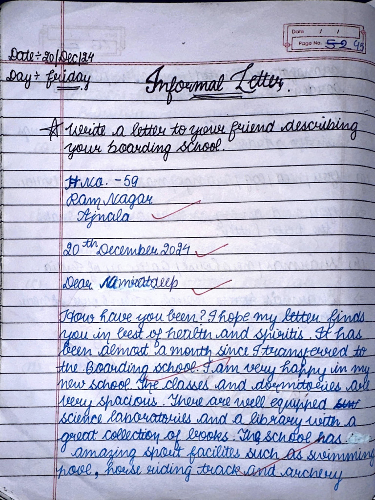 Informal Letters Class - 6Th English Language | PDF