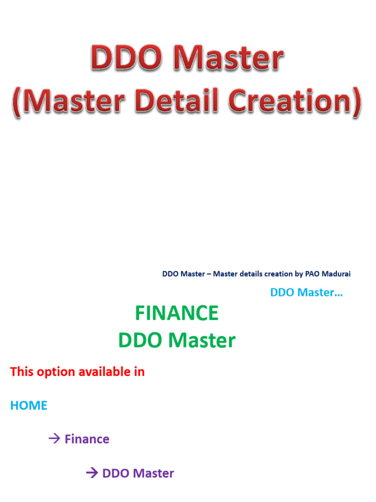 padasalai-5.-ifhrms-ddo-master-master-details-entry | PDF