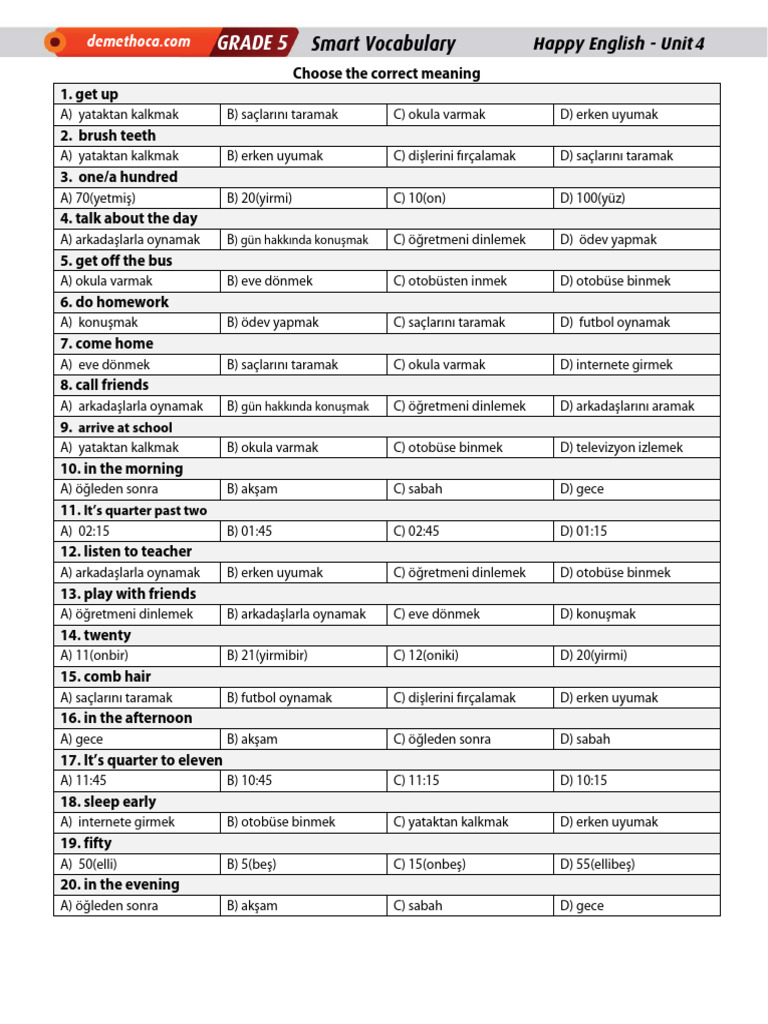 Unit 4 Smart Vocabulary | PDF