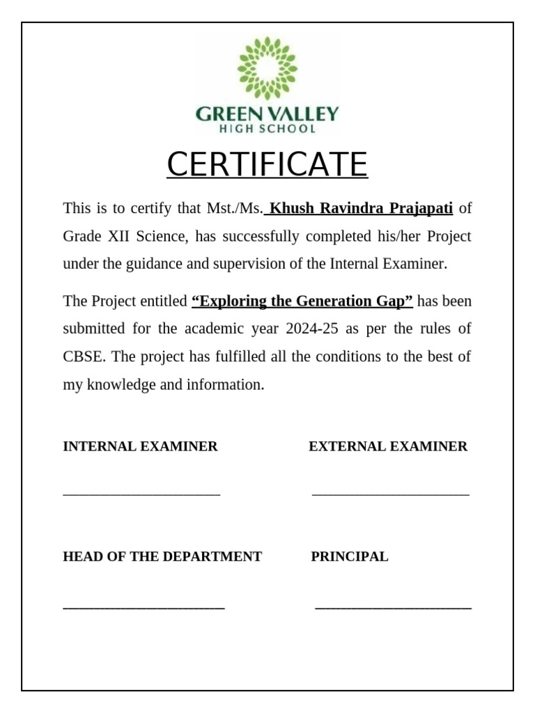 Ack and Cerificate - Science | PDF