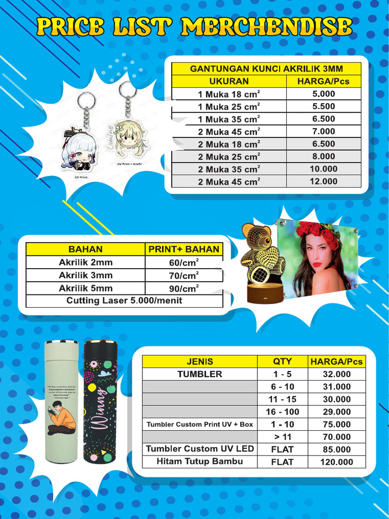 Desain Price List 2025 New. Mbak Tyas Merchandise | PDF
