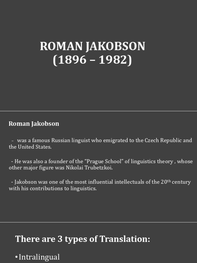 Roman Jakobson's Translation Types Explained | PDF