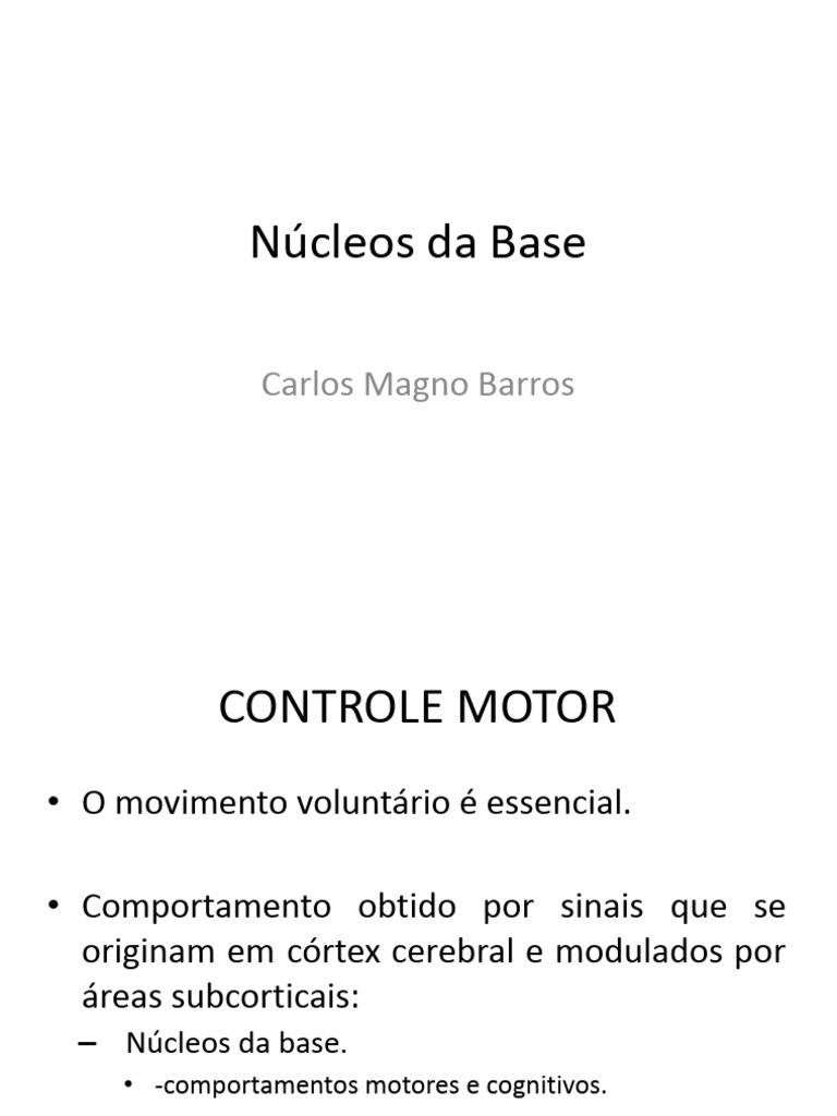 Aula Núcleos Da Base UNESA 2025 | PDF | Gânglios basais | Córtex cerebral