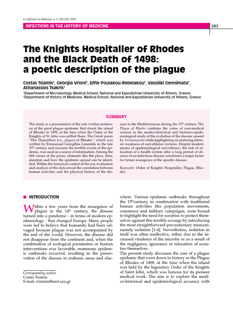 Knights Hospitaller and 1498 Plague | PDF | Black Death | Piracy