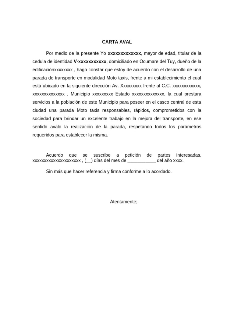 Carta Aval | PDF