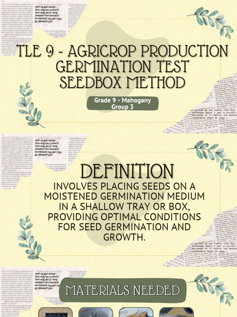 Germination Test Using Seedbox Method | PDF | Seed | Germination