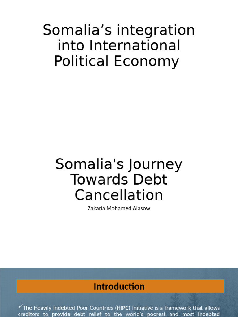 Somalia's Integration Into The International Political Economy | PDF | Heavily Indebted Poor ...