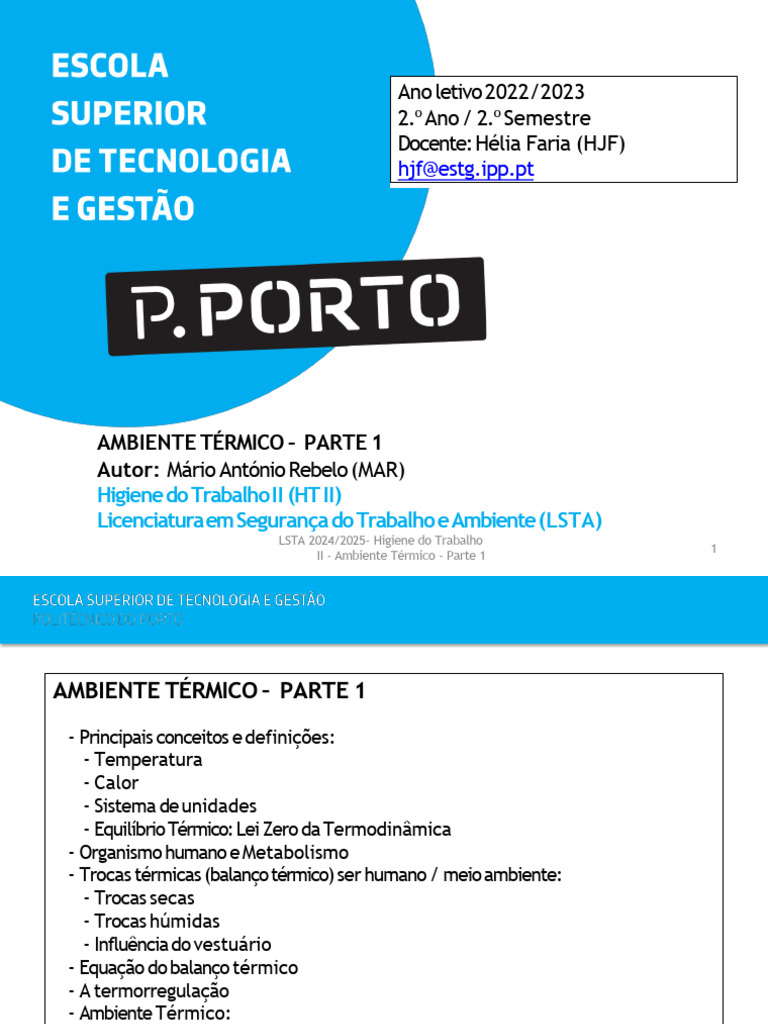 Ambiente Térmico: Conceitos e Metabolismo | PDF | Calor | Temperatura