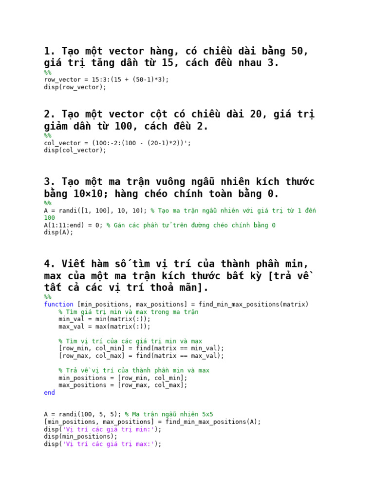 Matlab Homework 1 | PDF