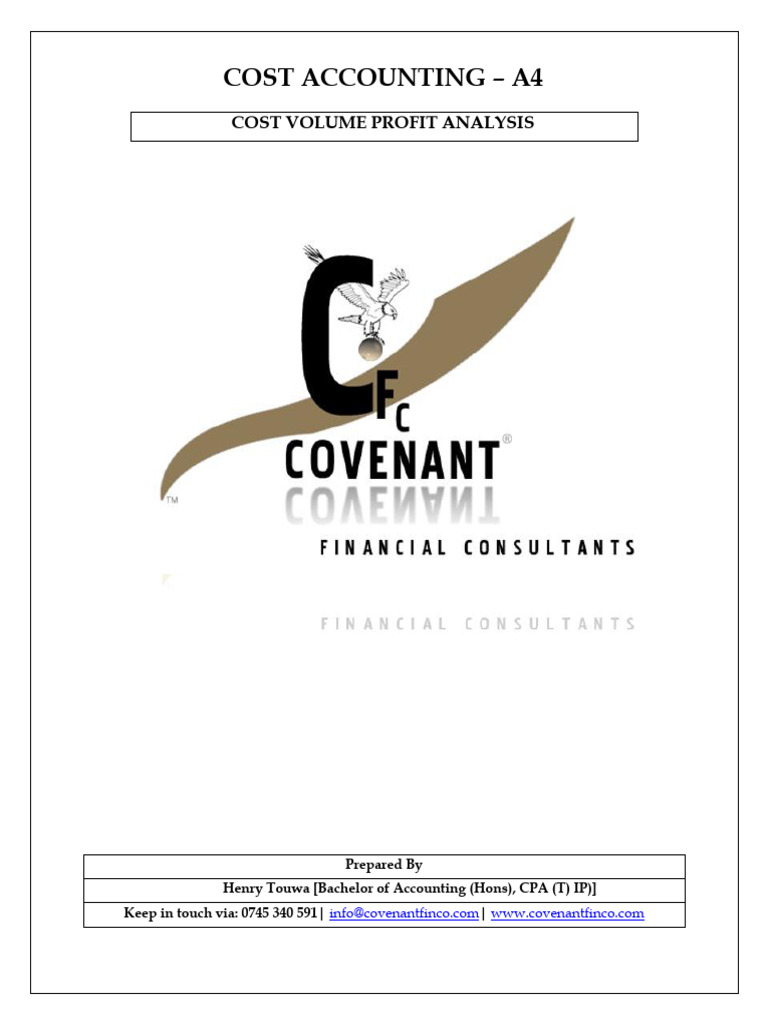 Cost Volume Profit Analysis Guide | PDF | Business Economics ...
