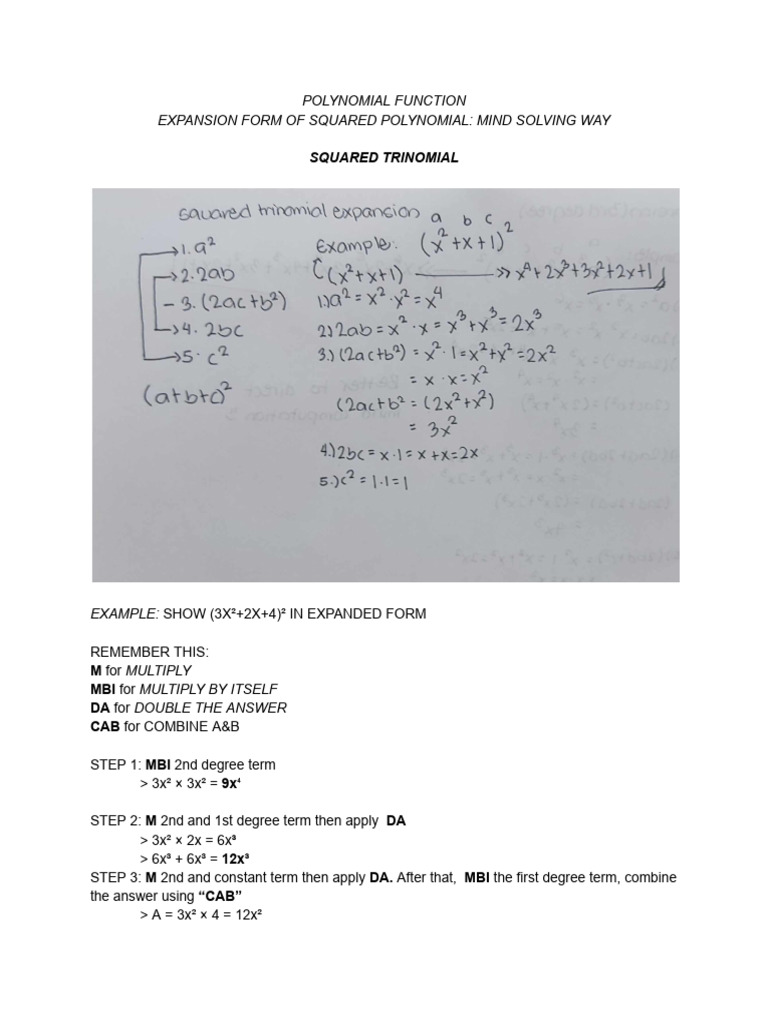 KSC Method - Polynomial Expansion (Shortcut Method) | PDF | Polynomial | Equations