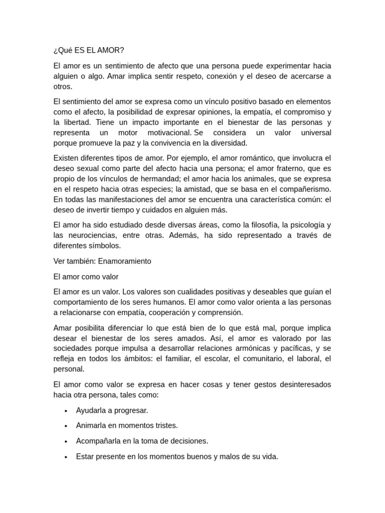 ¿Qué es el amor y sus tipos? | PDF | Amor | Filosofía Aplicada
