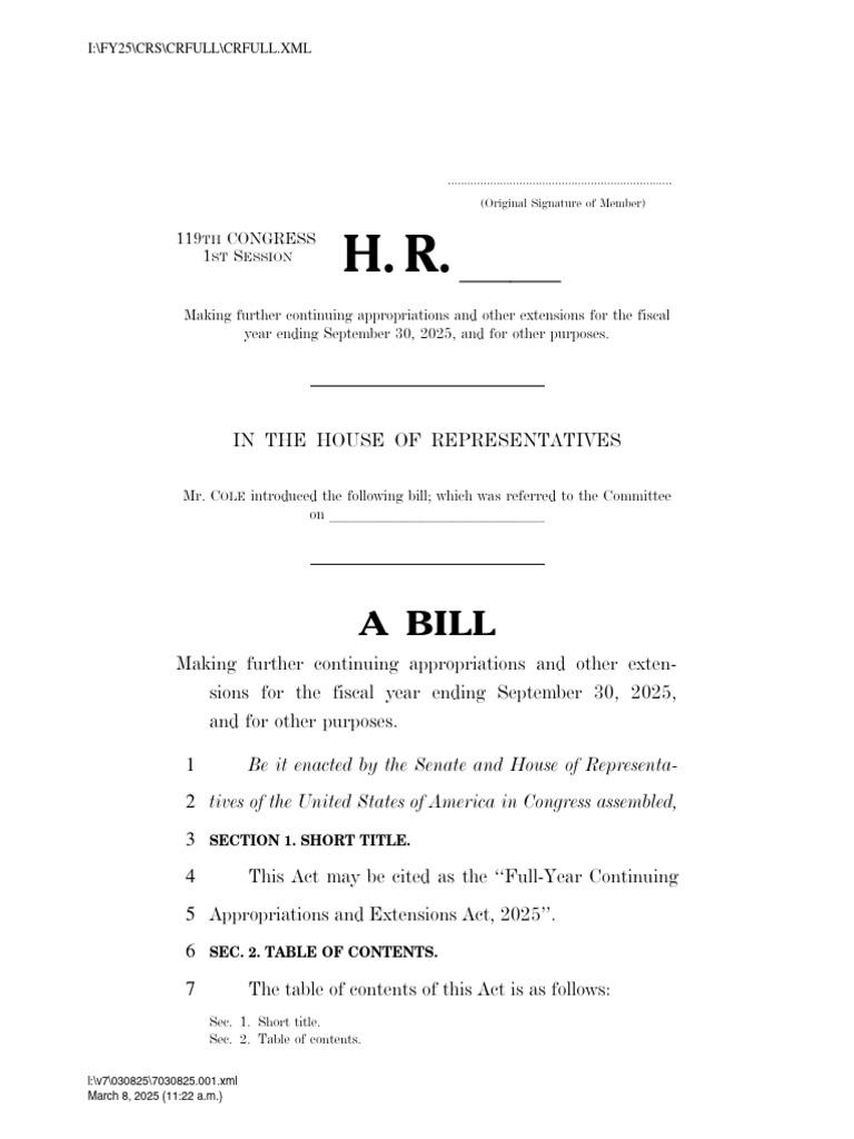 Read The Temporary Government Funding Bill | PDF | Earmark (Politics ...