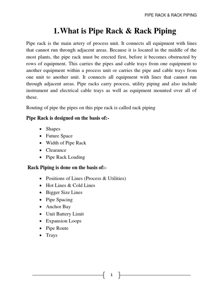Pipe Rack 1 | PDF | Pipe (Fluid Conveyance) | Structural Load