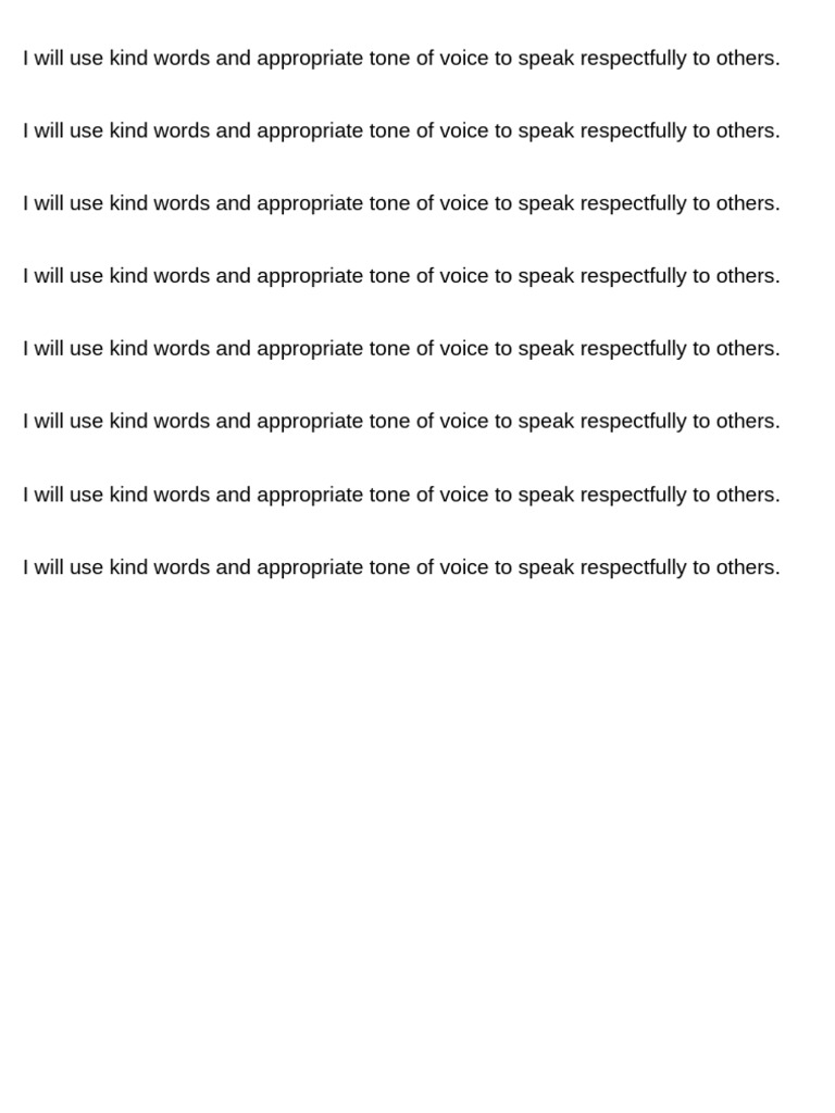 Speaking Respectfully Strips | PDF