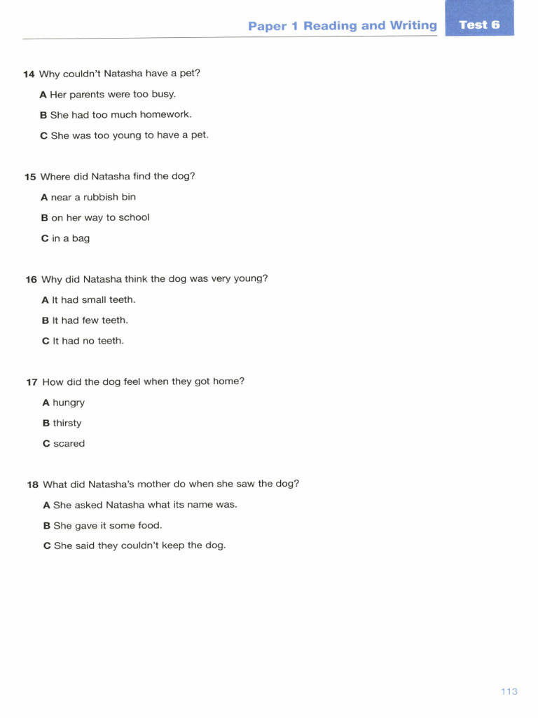 Ready For A2 Key For Schools 8 Test-113 | PDF