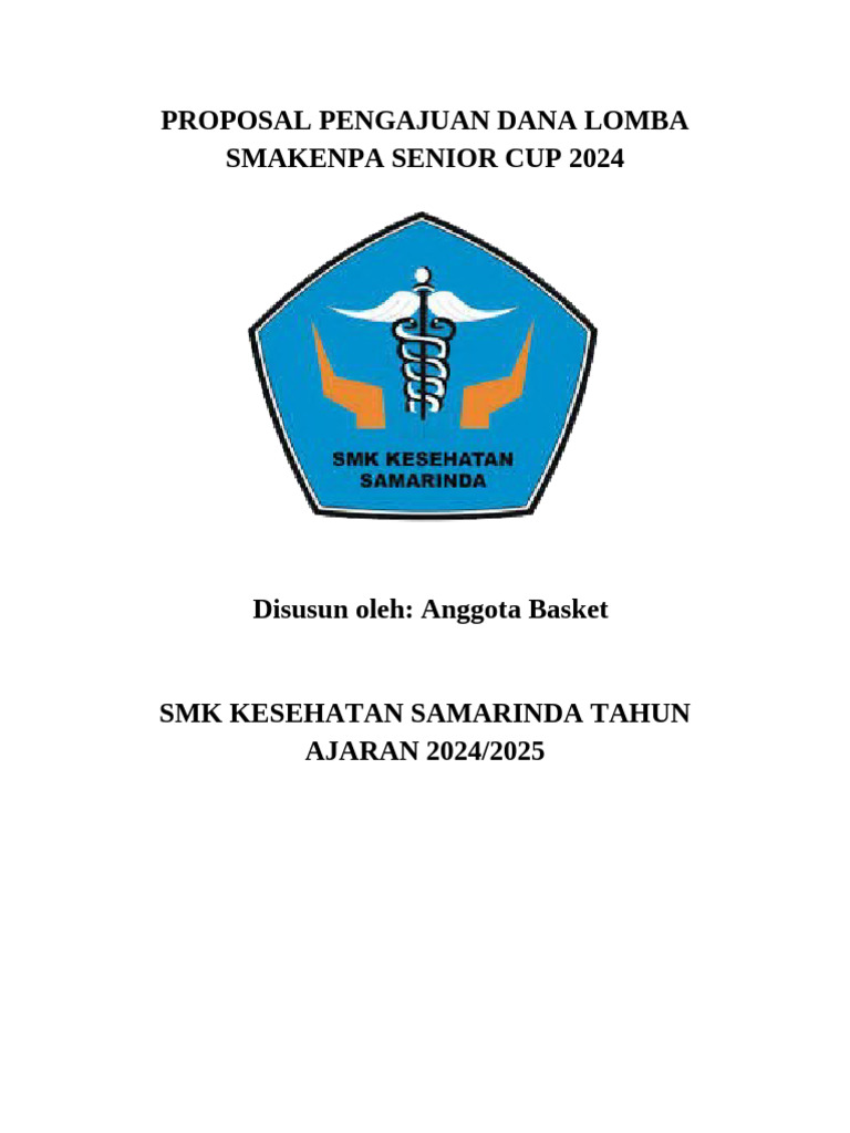 Proposal Dana SMAKENPA Senior Cup 2024 | PDF