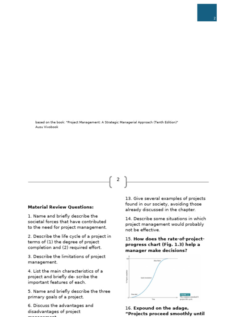1st Chepter (Material Review and Class Discussion Questions) | PDF | Project Management | Agile ...