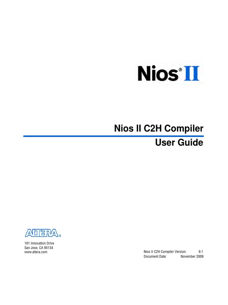 Ug Nios2 c2h Compiler | PDF | C (Programming Language) | Field Programmable Gate Array