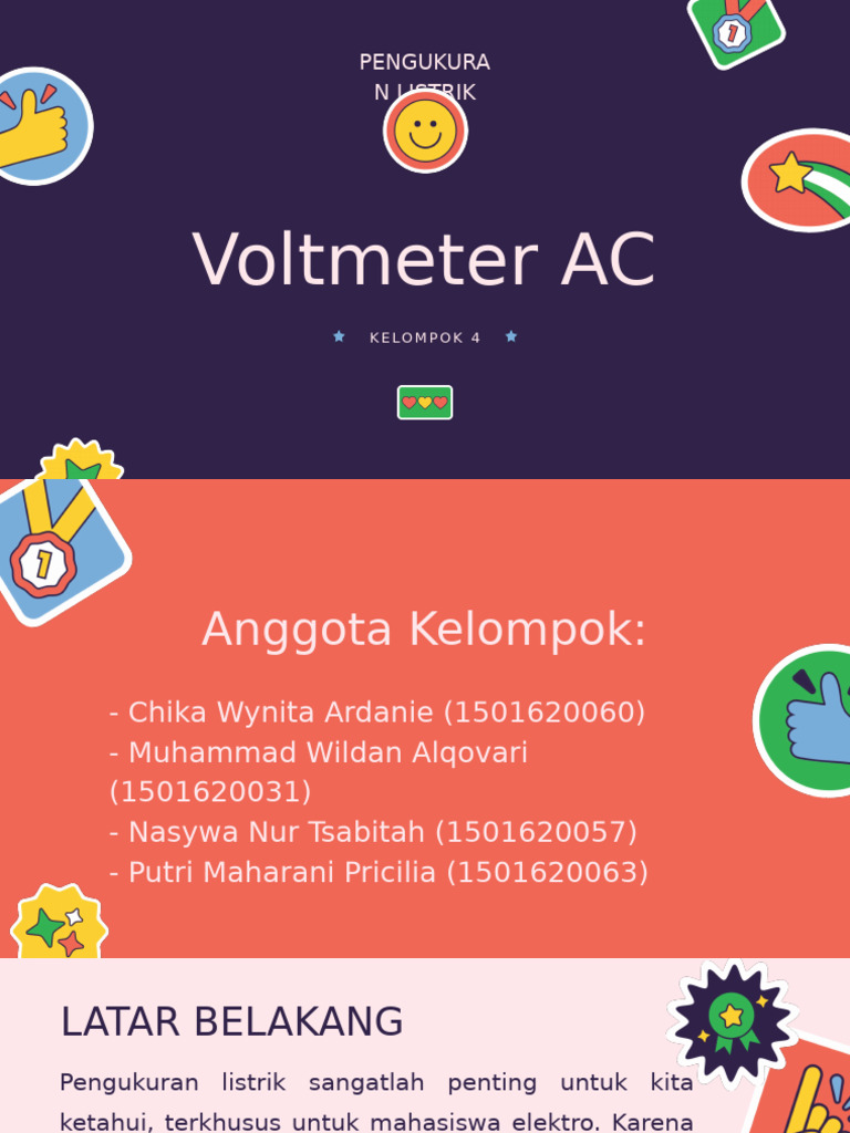 Kelompok 4 - PPT Voltmeter AC - Pengukuran Listrik | PDF