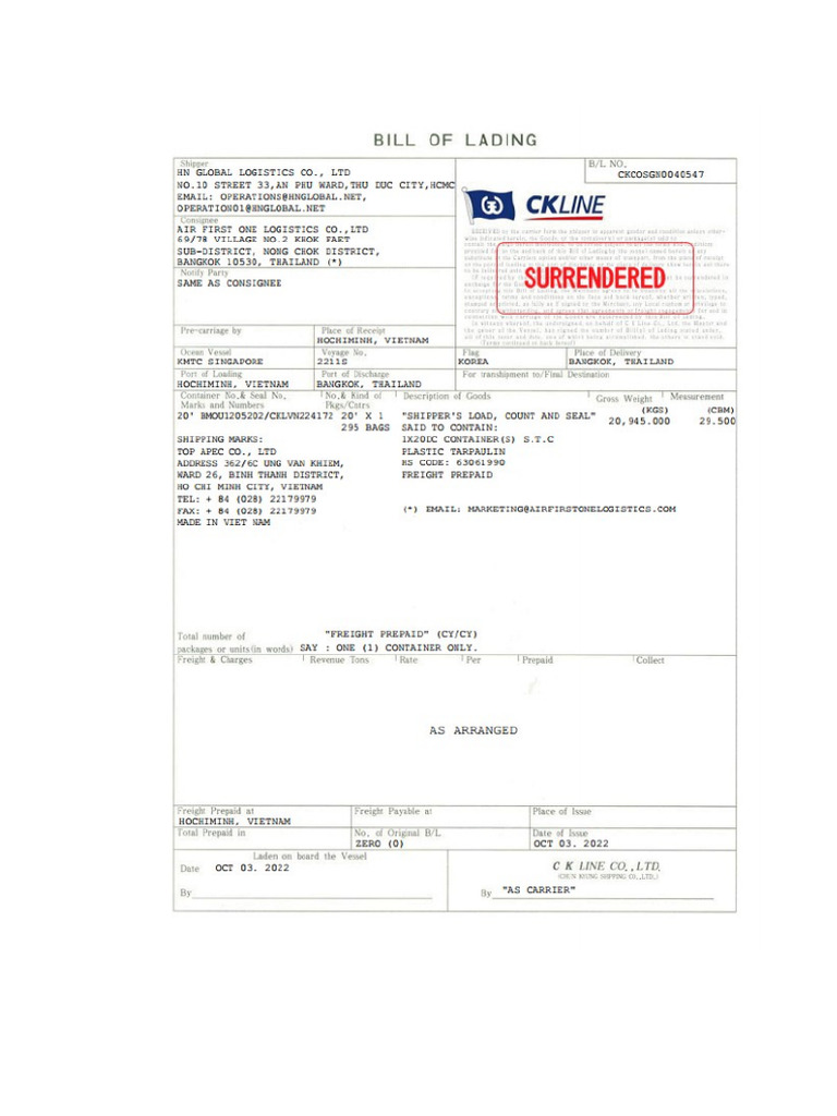 surrender-Bill | PDF