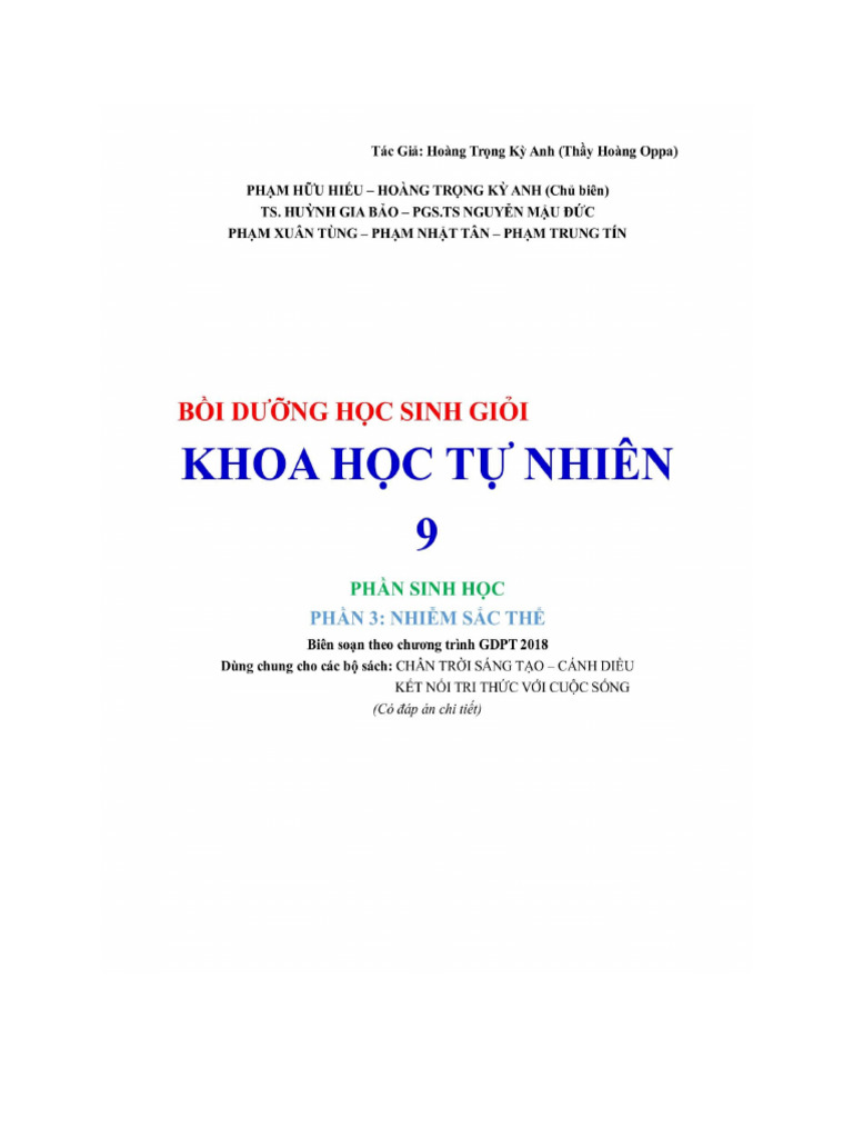 Boi Duong HSG Sinh Hoc KHTN9 | PDF