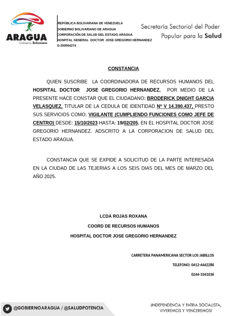 Constancia Personal | PDF