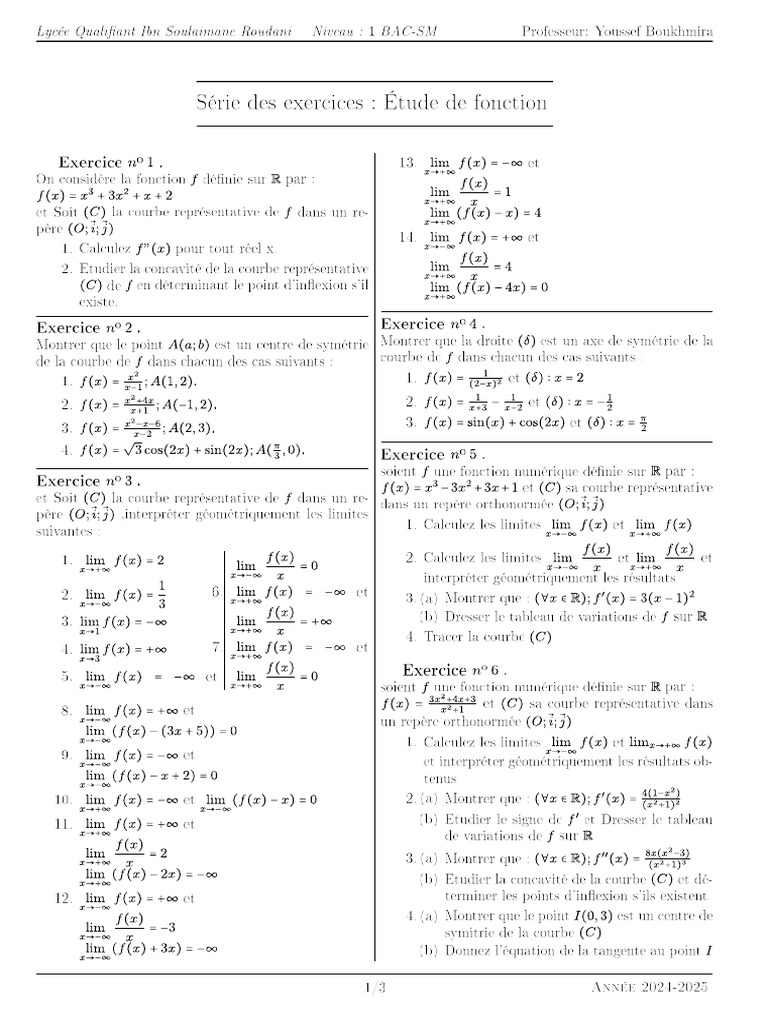 Serie de Math , Etude de fonction | PDF
